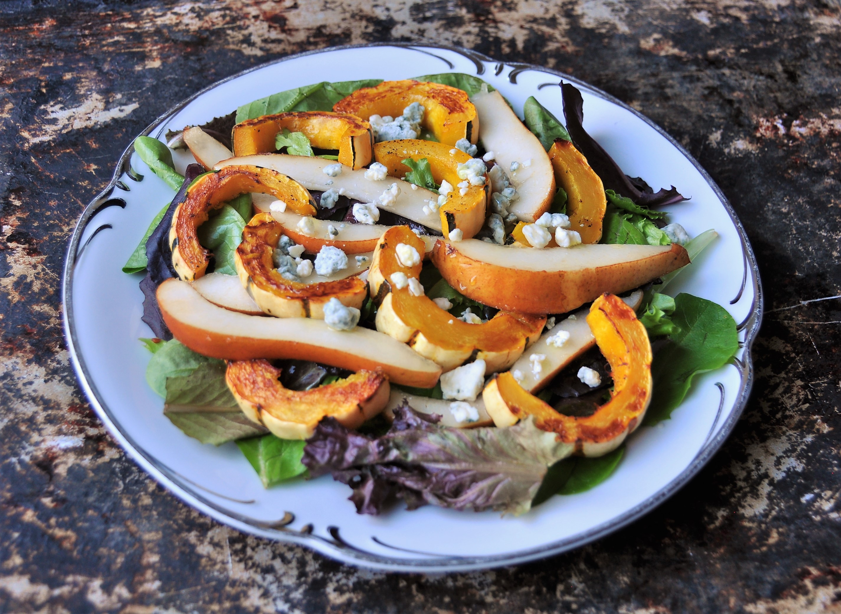Roasted Squash and Pear Salad with Maple Vinaigrette | Tangled Up In Food
