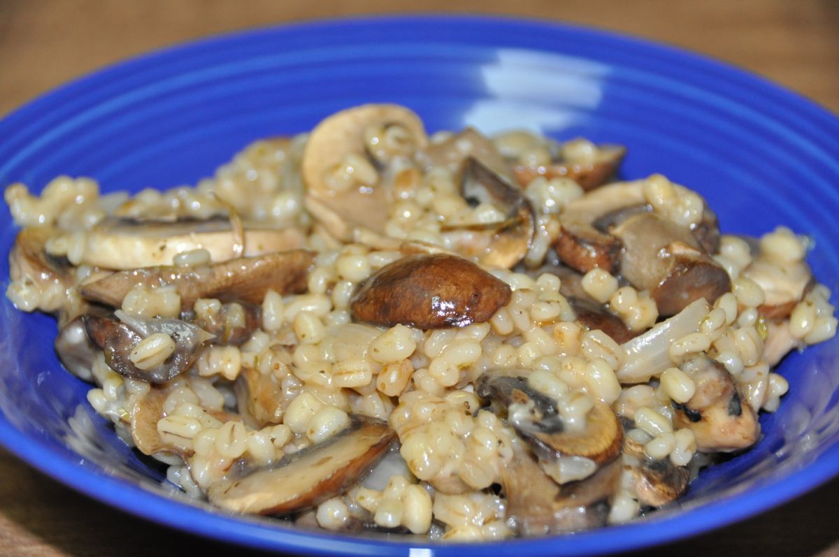 Mushroom Barley Risotto | Tangled Up In Food